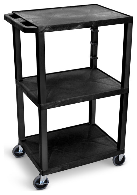 42"H 3-Shelf Utility Cart -With Electric - Industrial - Utility Carts ...