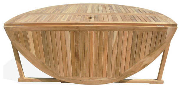 Grade A Teak 6 Foot Round Drop Leaf Table Seats 8-10 /Use w 1 leaf up ...