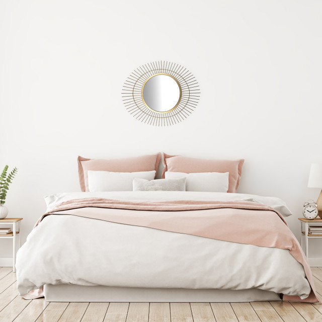 Gold Metal Spiked Wall Mirror - Midcentury - Wall Mirrors - by ...