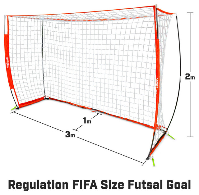 ELITE Futsal Soccer Goal 3M x 2M Frame and Net With Bag and Cones ...