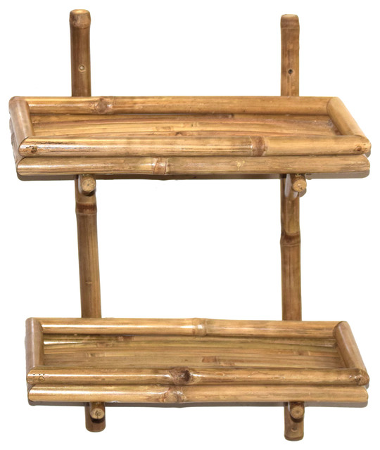 2-Tier Bamboo Wall Shelf - Asian - Display And Wall Shelves - by ...