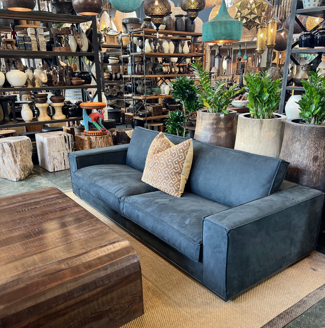 Slate Gray Nubuck Leather Sofa - Transitional - Sofas - by Design Mix ...