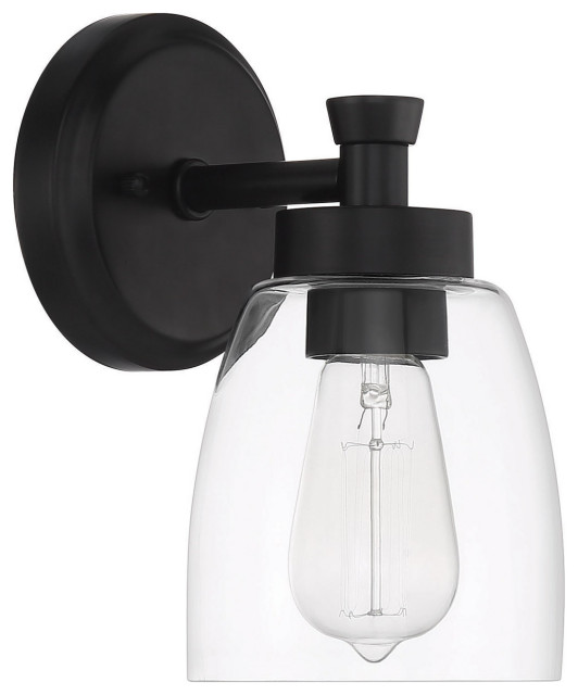 Henning 1 Light Wall Sconce, Flat Black - Transitional - Wall Sconces ...
