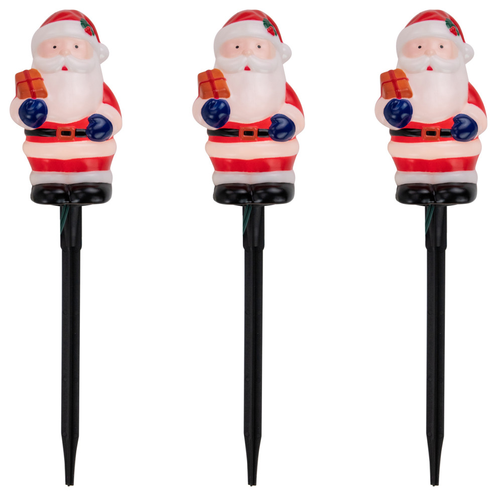 Set of 4 Lighted Santa Claus Christmas Pathway Markers 16" - Modern ...
