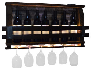 Lighted Wine Rack - Rustic - Wine Racks - by All About Barrels