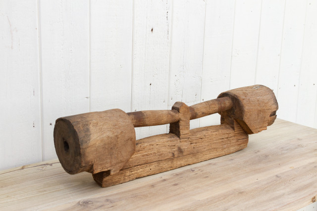 Antique Teak Cartwheel Axle - Asian - Decorative Objects And Figurines ...