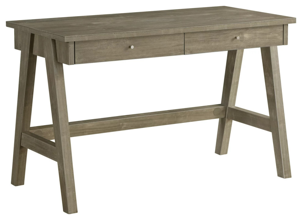 Traditional Desk, Angled Legs With Stretcher Support & 2 Spacious ...