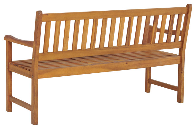 Bristol Two Seat Bench With Pop Up Table - Transitional - Outdoor ...