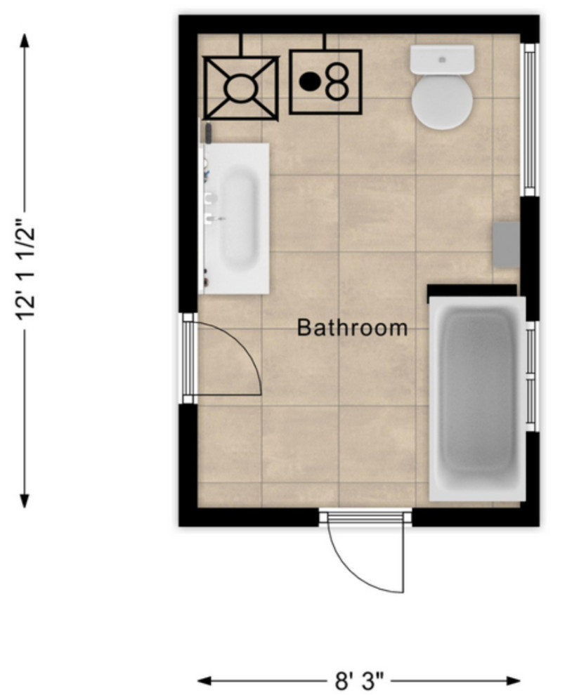 Cabin bathroom layout