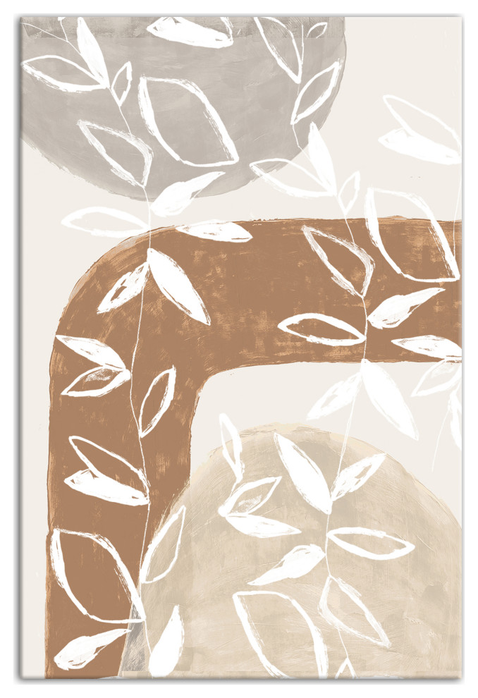 Abstract Neutral Flowers 12x18 Canvas Wall Art, 12x18 - Contemporary ...