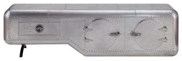 Industrial Modern Aluminum TV Stand with Patchwork Design, Cabinets ...