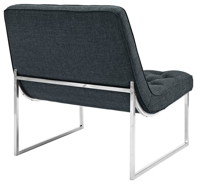 Modern Contemporary Urban Design Living Lounge Chair, Gray Gray, Fabric ...