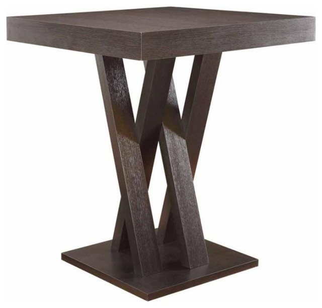 Square Counter Height Table Cappuccino - Transitional - Indoor Pub And ...