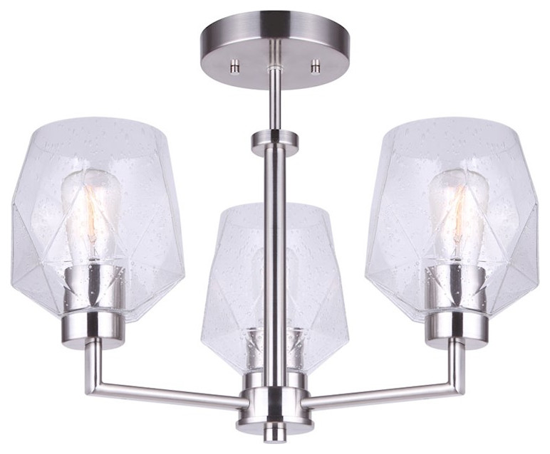 Canarm Lenci 3 Light Semi Flush, Matte Brushed Nickel - Transitional ...