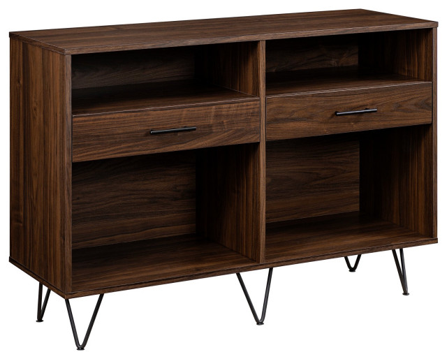 Mid Century Modern Console Table, Spacious Compartments & 2 Drawers ...