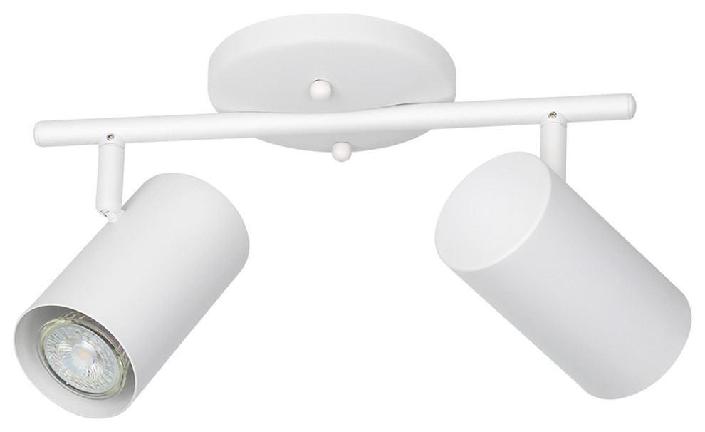 Calloway 2-Light Fixed Track Light, White Finish, White Shades ...