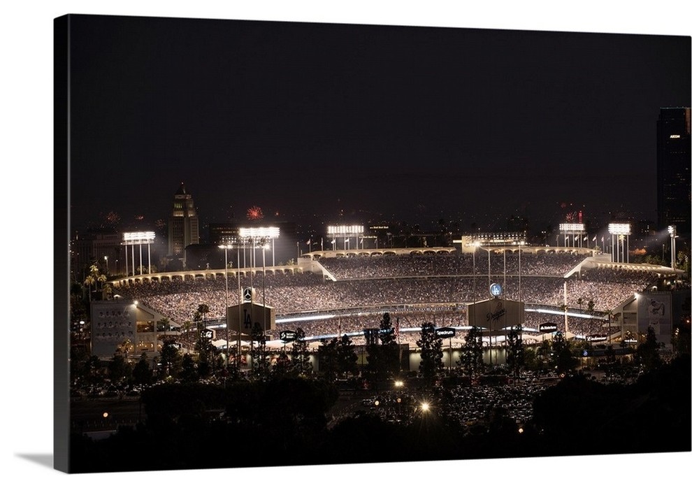 "Dodger Stadium, Los Angeles, California, at Night" Wrapped Canvas Art ...