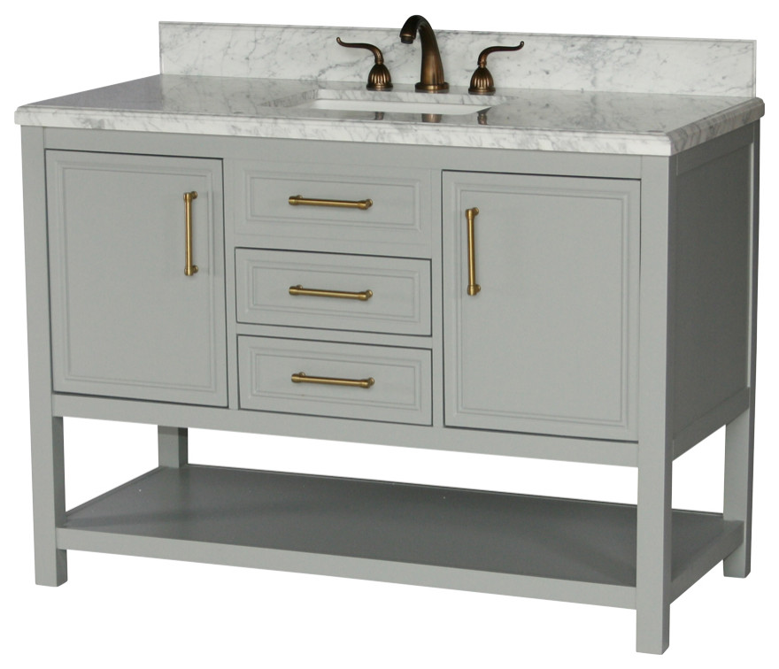 48" Contemporary Style Single Sink Bathroom Vanity Model 912-G ...