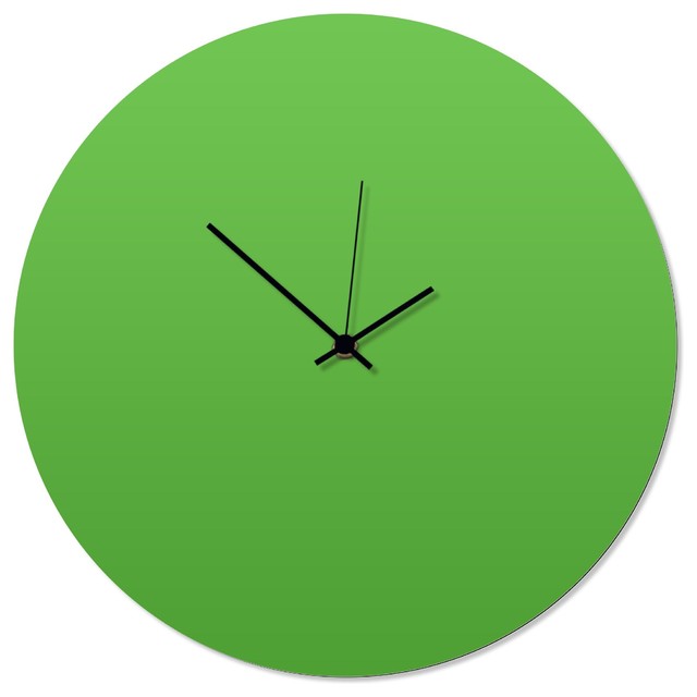 Contemporary Clock 'Greenout Black Circle Clock' Artistic Green Kitchen ...
