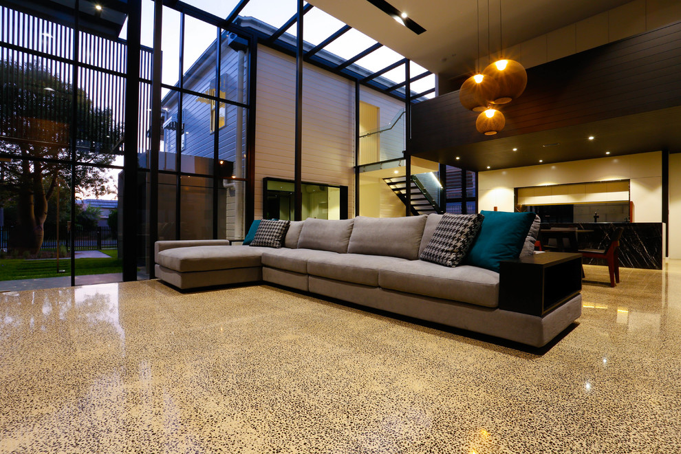 Polished Concrete Living Room Floor - Modern - Brisbane - by Geostone ...