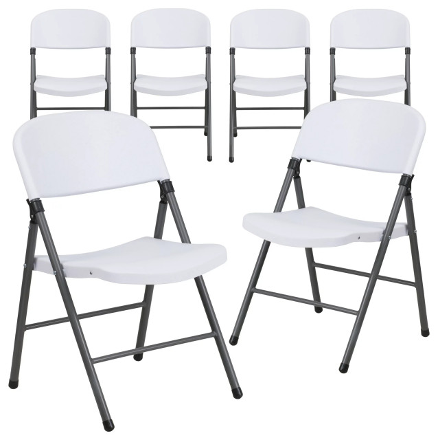 12 Pack Folding Chair, Charcoal Finished Metal Frame With Contoured ...