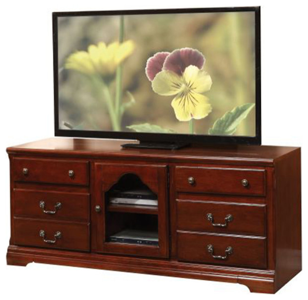 58 inch Cherry TV stand modern media console - Traditional ...