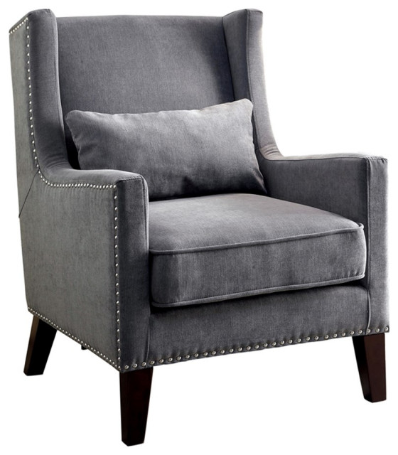 Furniture of America Franklin Fabric Wingback Nailhead Accent Chair in ...