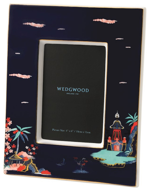 Wedgwood Wonderlust Frame 4x6" Blue Pagoda - Asian - Picture Frames ...