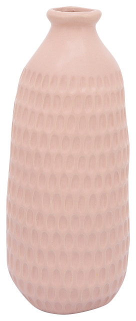 12" Dimpled Vase, Blush - Contemporary - Vases - by Uber Bazaar | Houzz