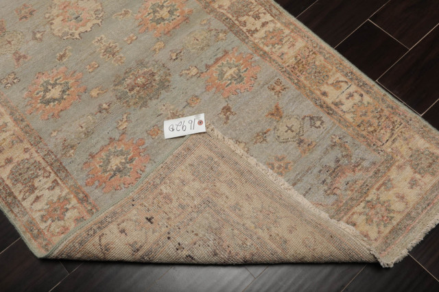 3'x5' Hand Knotted Wool Oushak Oriental Area Rug, Mint, Ivory Color ...