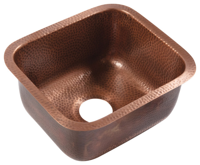 Orwell Copper 17" Single Bowl Undermount Kitchen Sink - Traditional ...