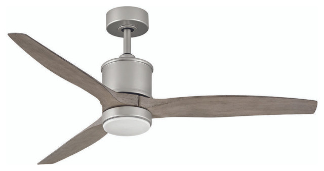 Hover Ceiling Fan, 3-Blade, 1-Light, Brushed Nickel, Etched Opal Glass ...