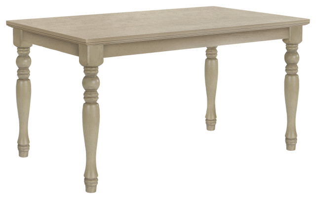 Dining Table, 60" Rectangular, Veneer Top, Kitchen, Antique Gray Veneer ...