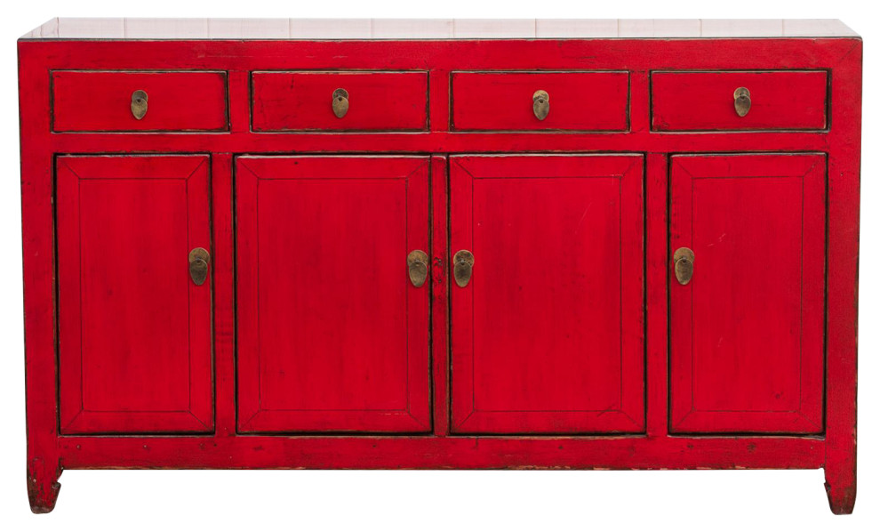 Chinese Ruby Red Sideboard Buffet - Asian - Buffets And Sideboards - by ...