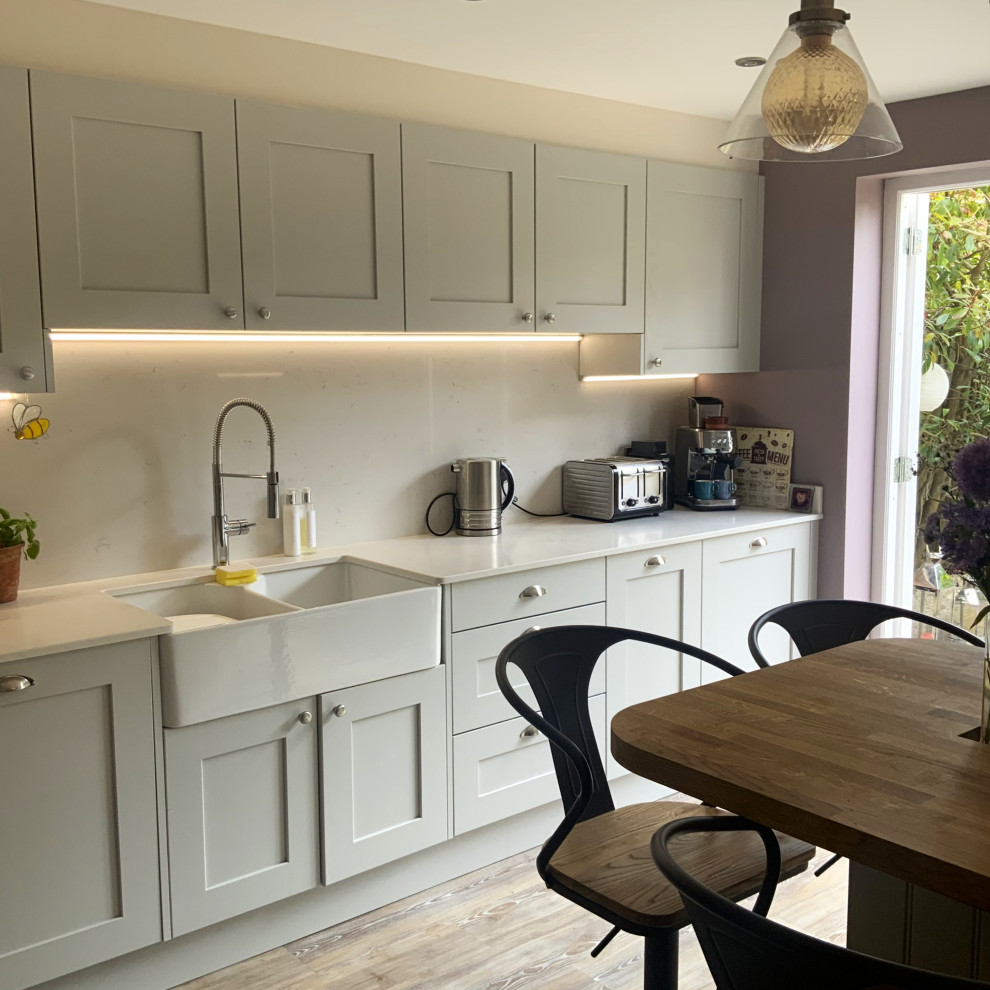 A shaker kitchen in grey with a boho twist - Eclectic - Buckinghamshire ...