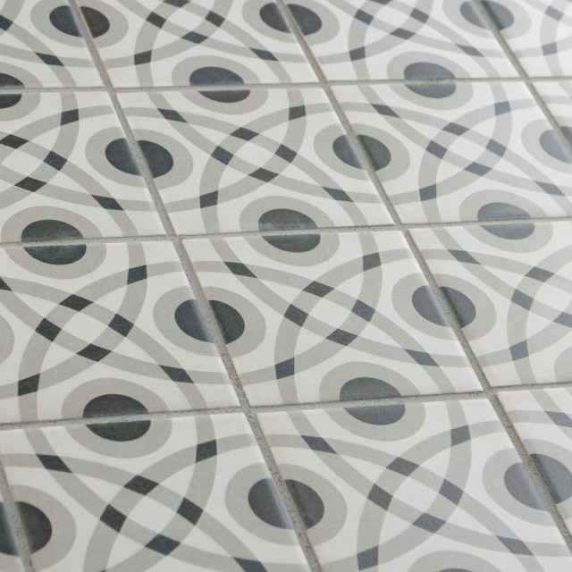 Twenties Circle Mini Ceramic Floor and Wall Tile, Sample - Contemporary ...