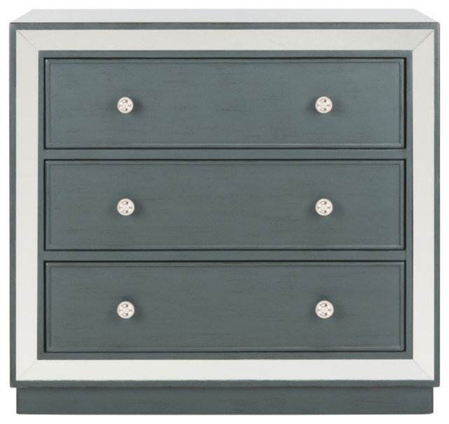 Rolanda 3 Drawer Chest, Steel Teal - Transitional - Accent Chests And ...