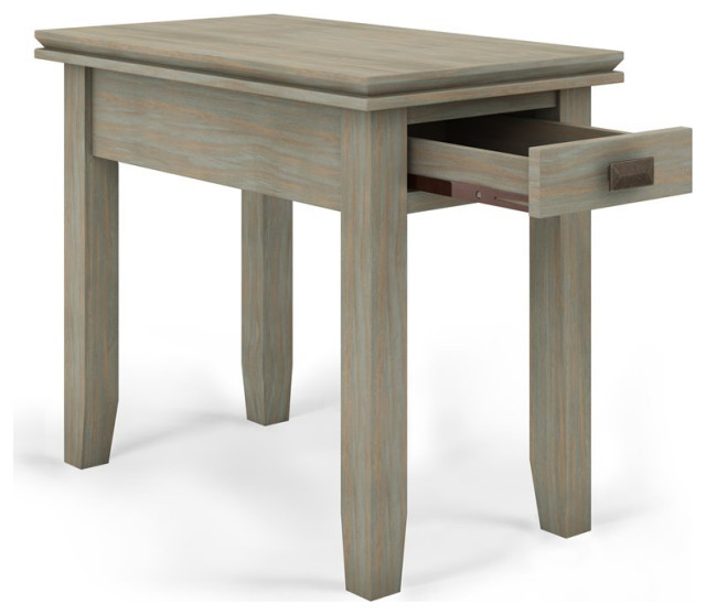 Simpli Home Artisan Wood 14" Rectangle Transitional Narrow Side Table ...