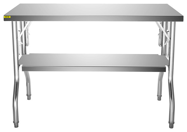 48x30 Inch Folding Prep Table Stainless Steel Worktable Kitchen ...