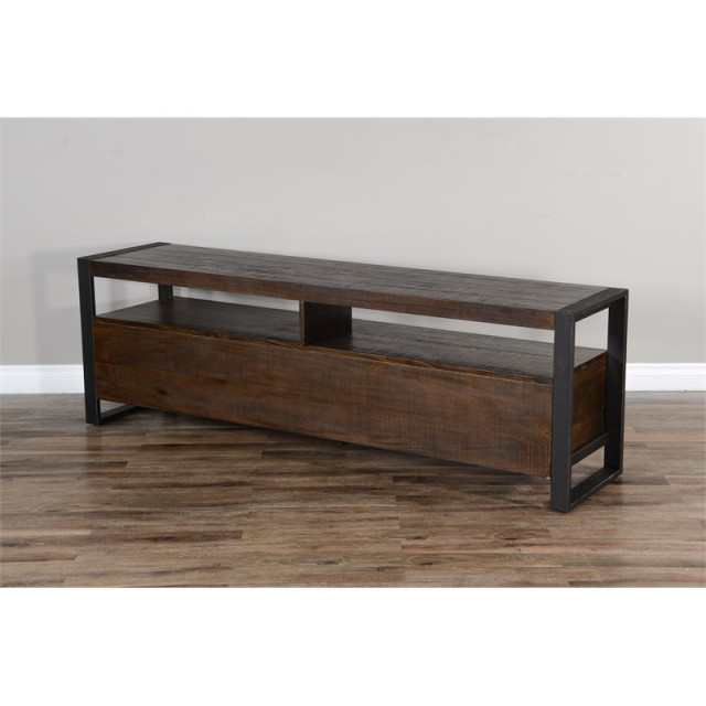 Sunny Designs Homestead 64" Transitional Wood TV Console in Tobacco ...