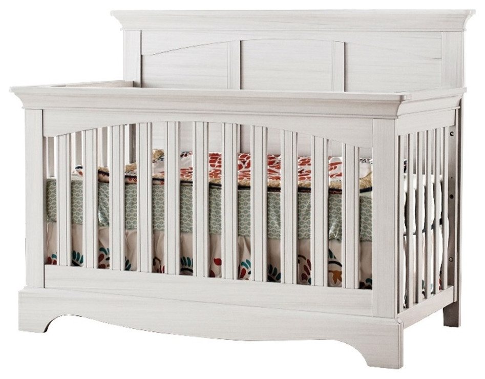 Pemberly Row Forever Modern Wood Crib in Distressed Granite Gray ...