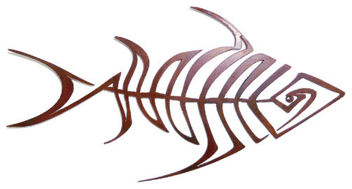 Metal Bonefish Garden Wall Sculpture - Beach Style - Wall Accents - by ...