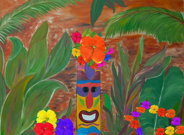 Tiki House Tropical Design Floor Mats from My Art., 18" X 27 ...