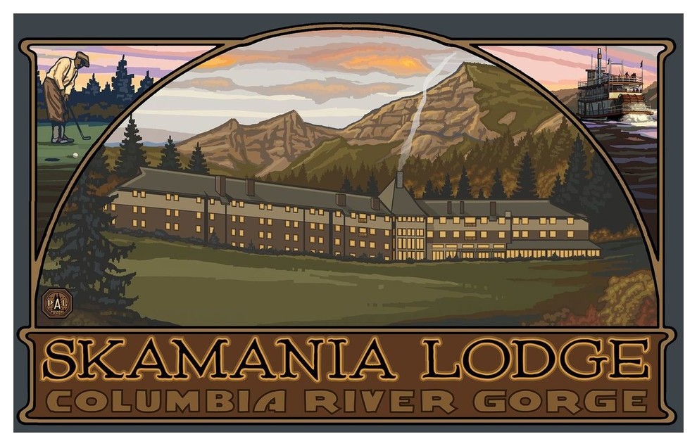 by Artist Paul A. Lanquist Skamania Lodge Stevenson Art Print, 24"x36 ...