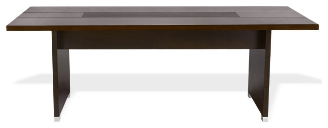 Zuri Furniture 86.5” Modern Ford Dark Walnut Wood Rectangular Meeting ...
