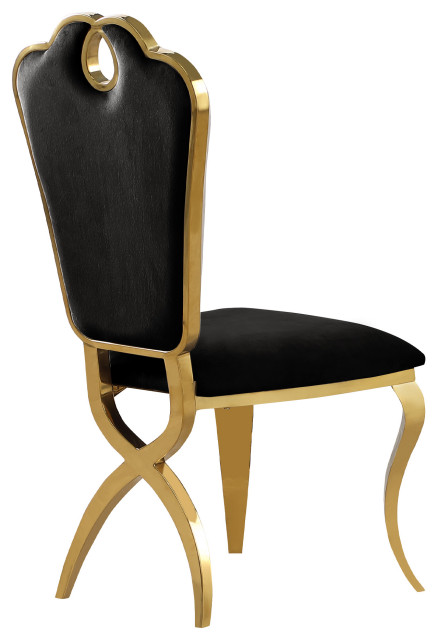 Leona Velvet Royal Dining Chair With X-Shaped Legs, Set of 2 ...