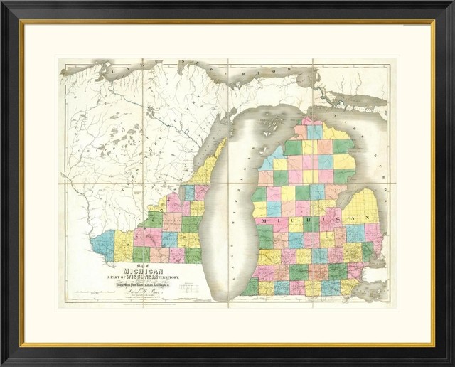 "Map of Michigan & Part of Wisconsin Territory, 1839" by David H. Burr ...