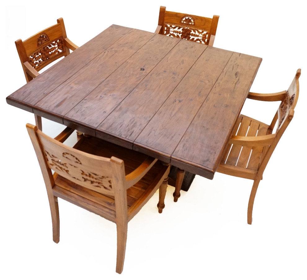 Teak Square Dining Table - Traditional - Dining Tables - by Idlewild ...