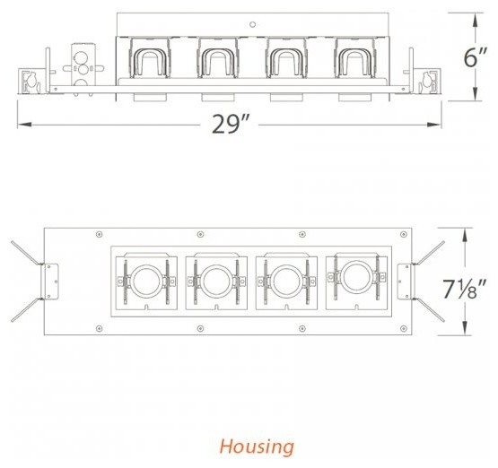 LED Precision Multiple Four-Light IC Rated Housing, 3000K Flood ...
