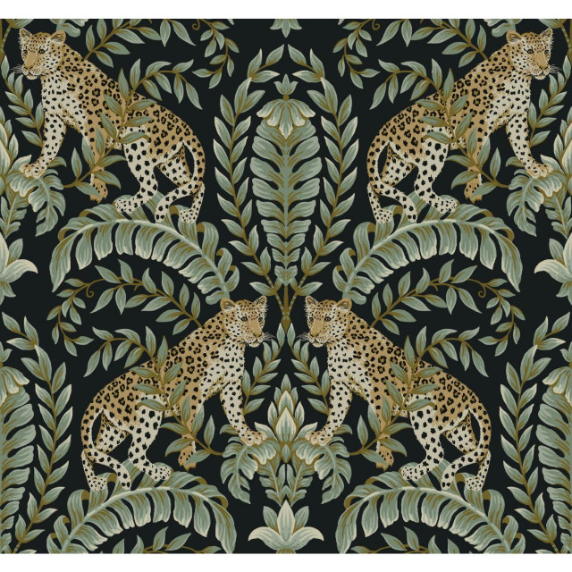 Jungle Leopard Wallpaper - Tropical - Wallpaper - by York Wallcoverings ...